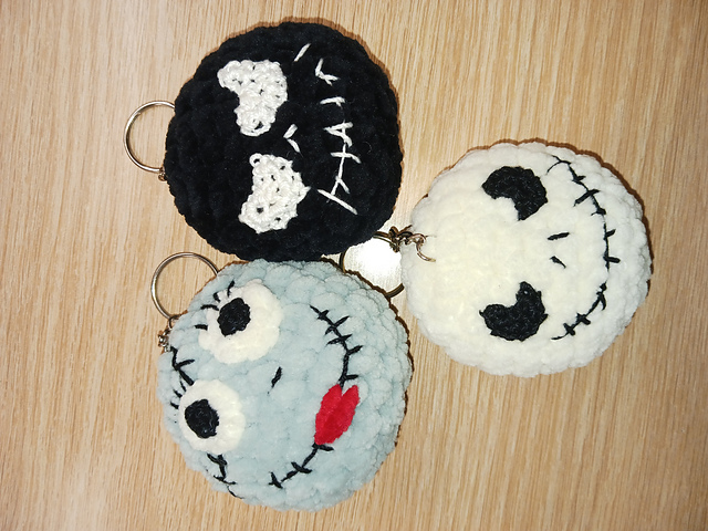 Ravelry: Jack and Sally head Keychain pattern by Thereasa J Byrd