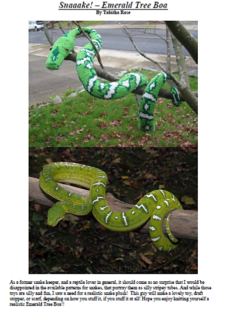 Ravelry: Snaaake! - Emerald Tree Boa pattern by Tabitha Rose