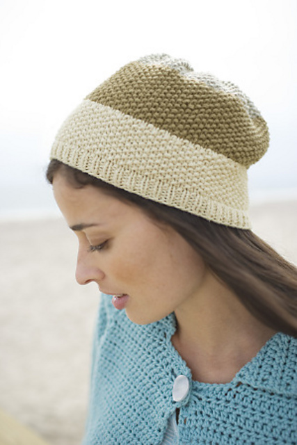 Ravelry: Seed Stitch Hat (Striped) pattern by Lion Brand Yarn