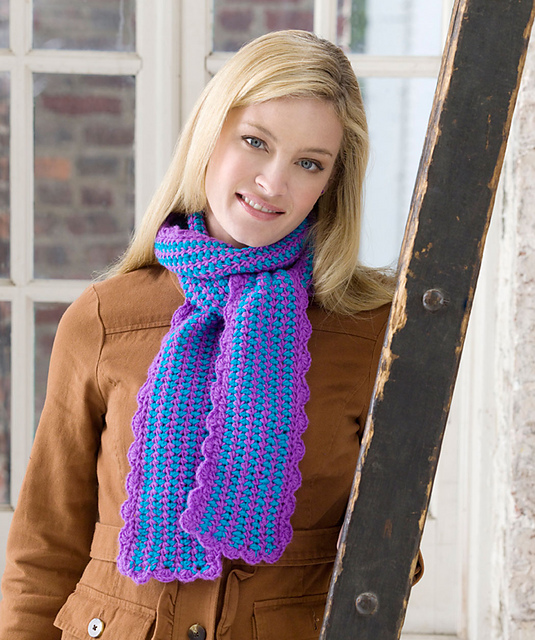 Ravelry: Scalloped Edge Scarf pattern by Red Heart Design Team