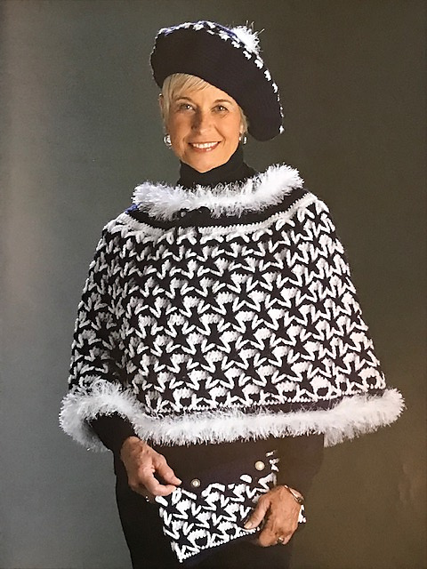 Ravelry: Starry Night Beret, Poncho, and Bag pattern by Dot Drake