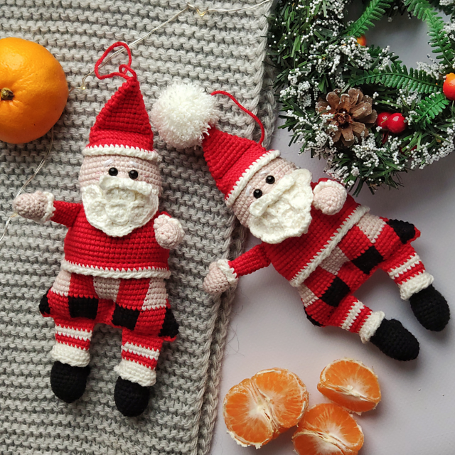 Ravelry: Santa christmas ornaments pattern by Kateryna Kobets