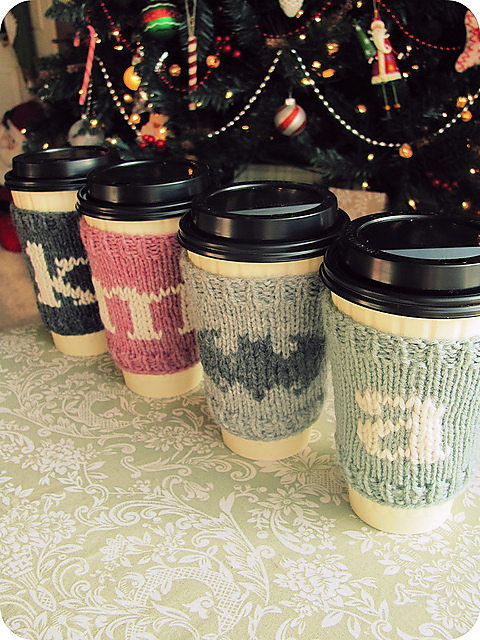 Ravelry: TraceyNicole's christmas coffee cozies