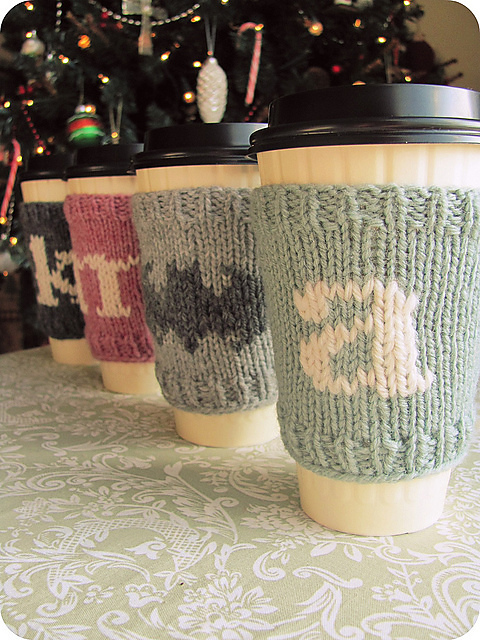 Ravelry: TraceyNicole's christmas coffee cozies