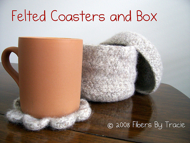 Ravelry: Felted Coasters and Box pattern by Tracie Barrett
