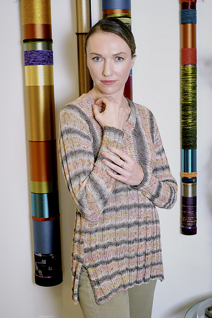 Ravelry: 6800O Facade Ribbed Directional Pullover pattern by Barry Klein