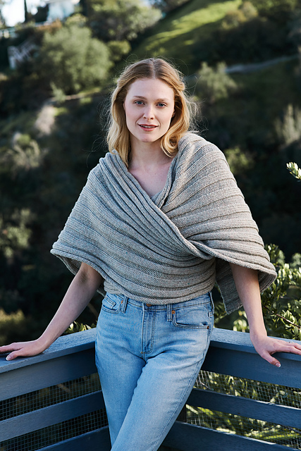 Ravelry: 6601O Cool Merino Ribbed Scarf or Shrug pattern by Barry Klein