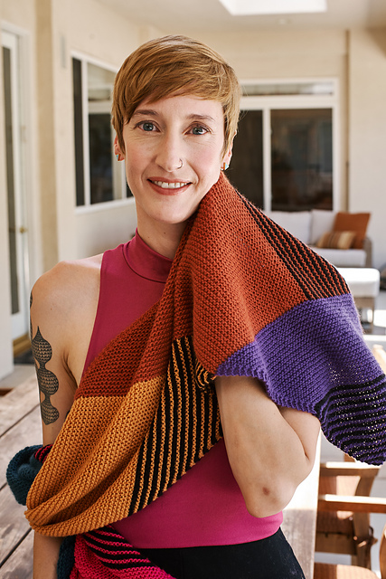 Ravelry: 6701A Angled Stripe Wrap pattern by Barry Klein