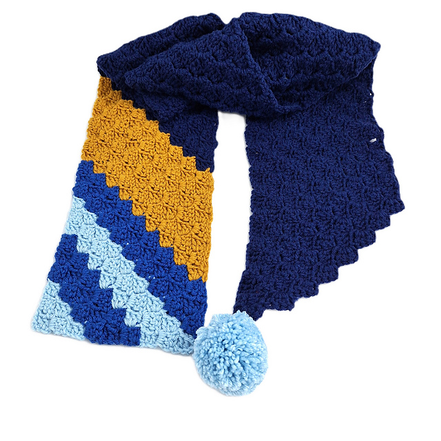 Ravelry: Blue Gold Scarf C2C pattern by Sheila Browning