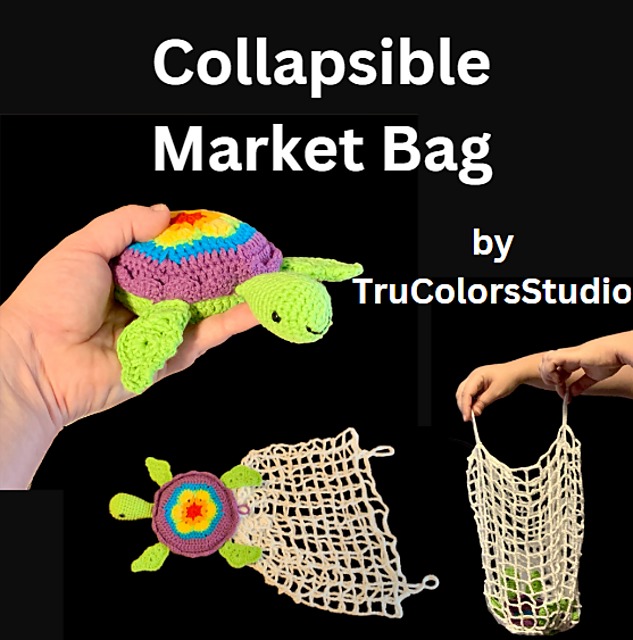 Ravelry: Rainbow Turtle Pride Foldable Market Bag pattern by S. Maxine ...