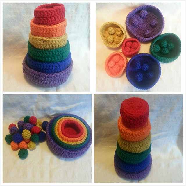 Ravelry: Stacking cups and balls set pattern by Verity Castledine