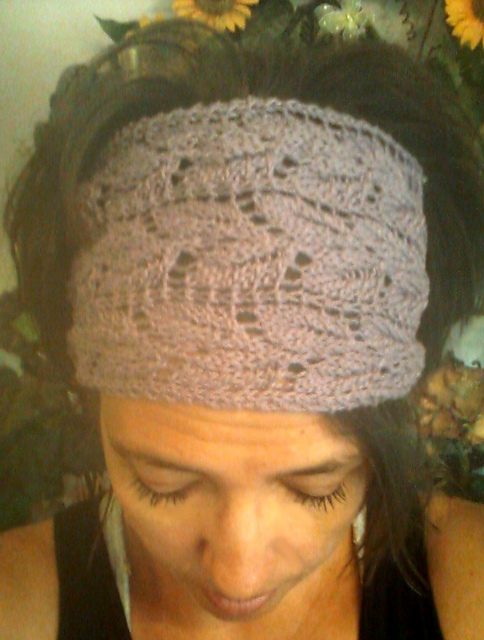 Ravelry: Knitted Lacy Leaf Headwrap pattern by Kristen Tweedy