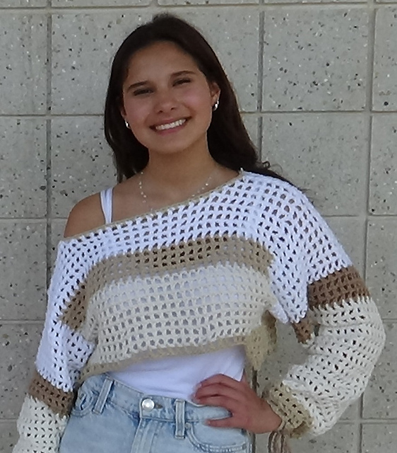 Ravelry: Mesh Cropped Sweater pattern by Mary Matz