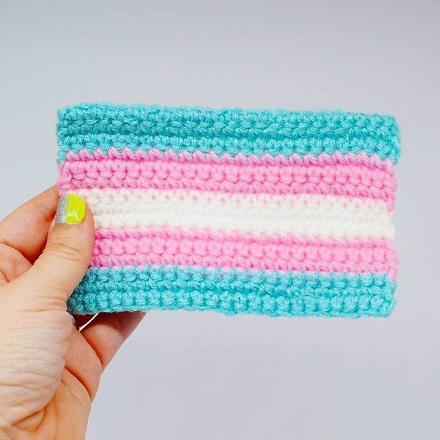 Ravelry: Mini Transgender Pride Flag pattern by Carly Arnold