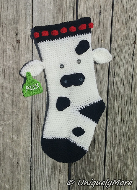 Ravelry: Cow Stocking pattern by Uniquely More