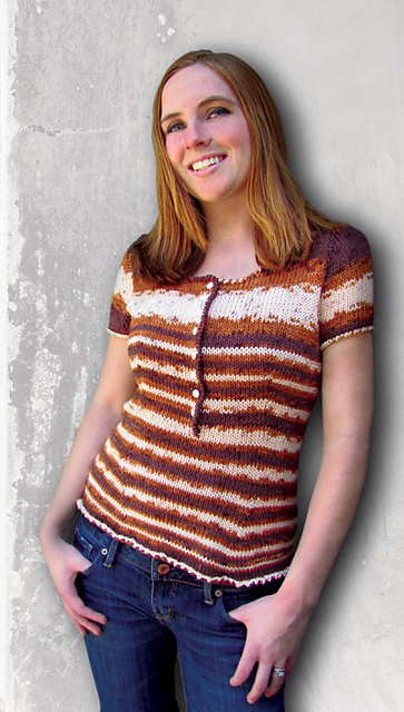 Ravelry: Adrienne Henley Top pattern by Universal Yarn