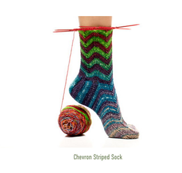 Ravelry: Uneek Chevron Toe Up Sock pattern by Urth Yarns