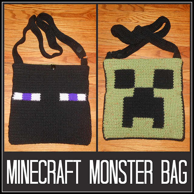 Ravelry: Reversible Minecraft Monster Bag pattern by Katie Bobbitt