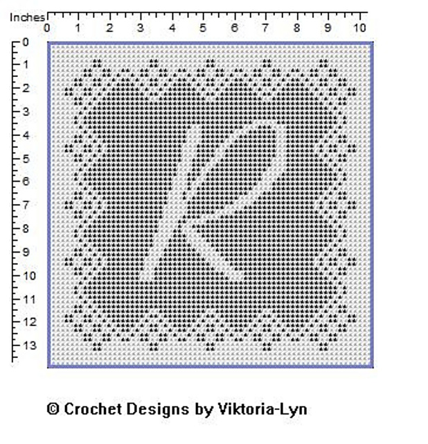 Ravelry: Filet crochet letter "R" pattern by Viktoria-Lyn