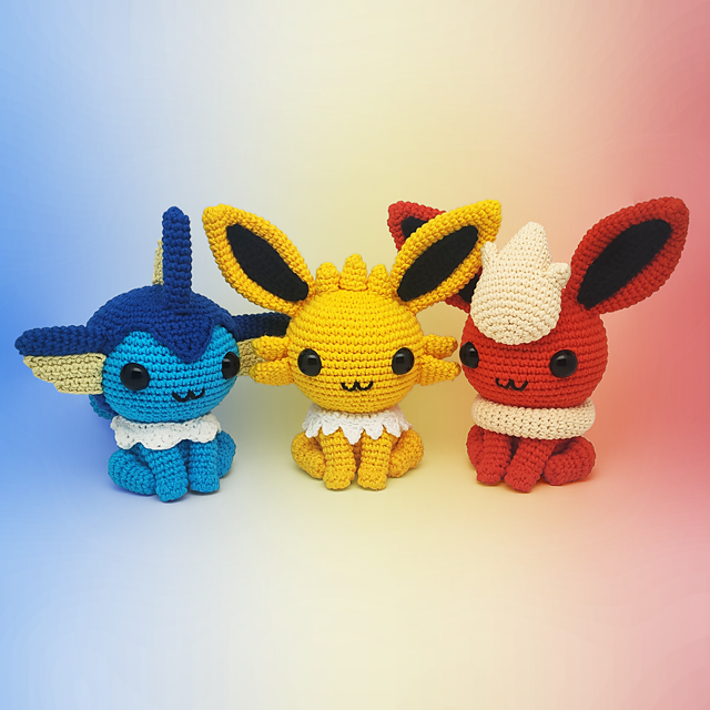 Ravelry: Vaporeon, Jolteon & Flareon pattern by Erin Kim