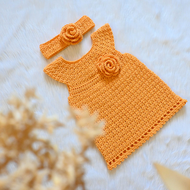 Ravelry: Camellia Dress and Headband pattern by Vindhya Hegde