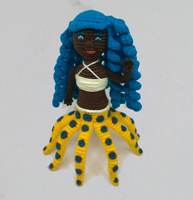Ravelry: Blue Ring Octopus Mermaid pattern by Ashton Kirkham