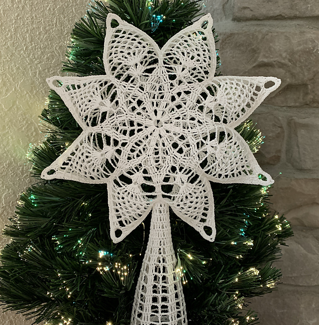 Ravelry: 8-point star tree topper pattern by Irina Eccles