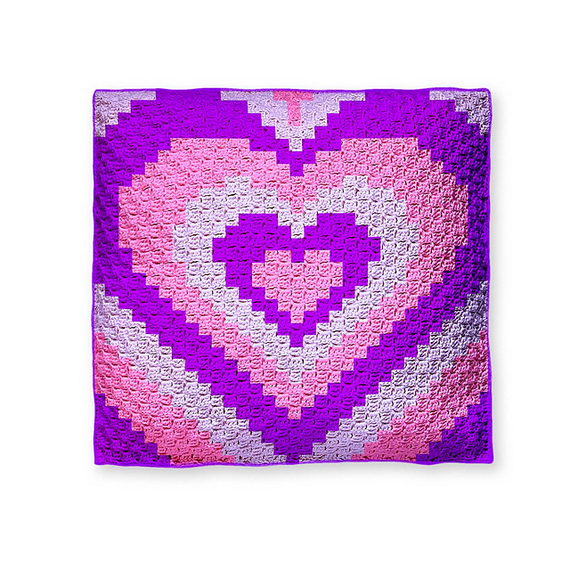 Ravelry: Colorful Hearts C2C Pillow pattern by Tree Studio