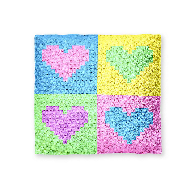 Ravelry: Checker & hearts C2C Pillow pattern by Tree Studio
