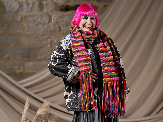 Ravelry: Zandra Fringed Rainbow Scarf pattern by Zandra Rhodes