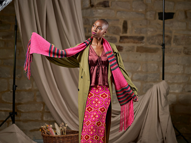 Ravelry: Hilary Two Colour Striped Scarf pattern by Zandra Rhodes