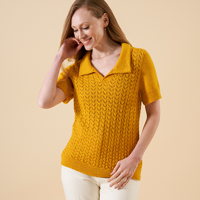 Ravelry: Daisy Fishtail Lace Polo Top pattern by Chloe Elizabeth Birch
