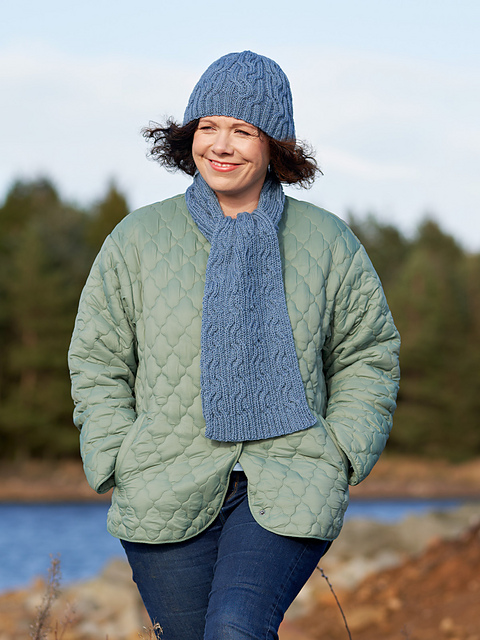 Ravelry: Riley Wavy Cables Hat & Scarf pattern by Sarah Hatton