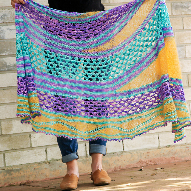 Ravelry: Huacachina: Short Row and Lace Half Pi Shawl pattern by ...