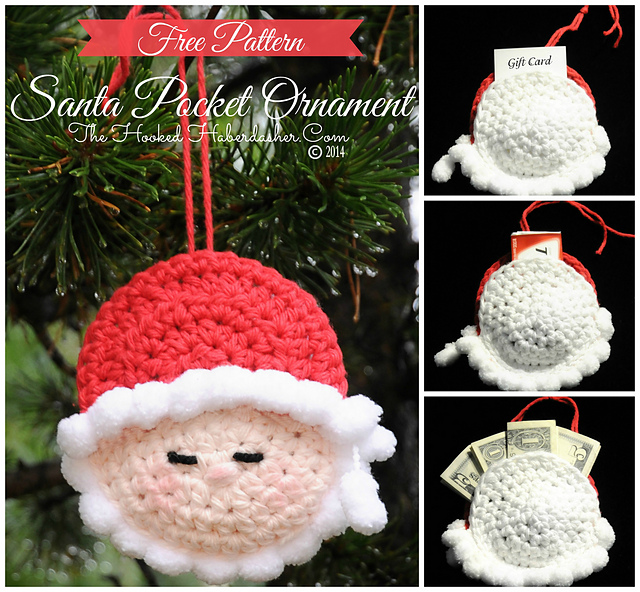 Ravelry: Santa Pocket Ornament pattern by Wendy Bickford