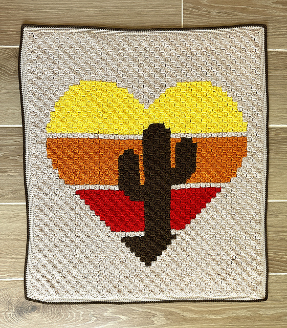 Ravelry: C2C Retro Saguaro Heart pattern by Wendy L Hamilton