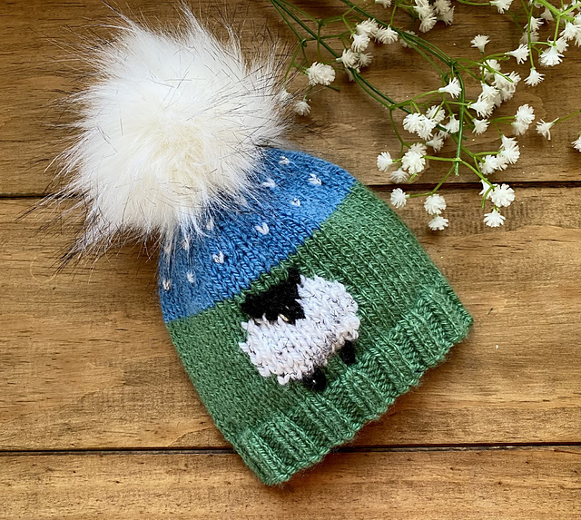 Ravelry: Baby Meadow Sheep Hat pattern by Rhona Larkin
