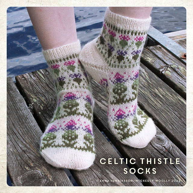 Ravelry: Celtic Thistle Socks pattern by Anna Hewitt