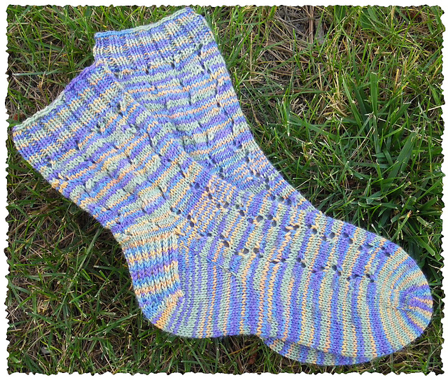 Ravelry: Eyelet ZigZag Toe-Up Socks pattern by Wilma Becker