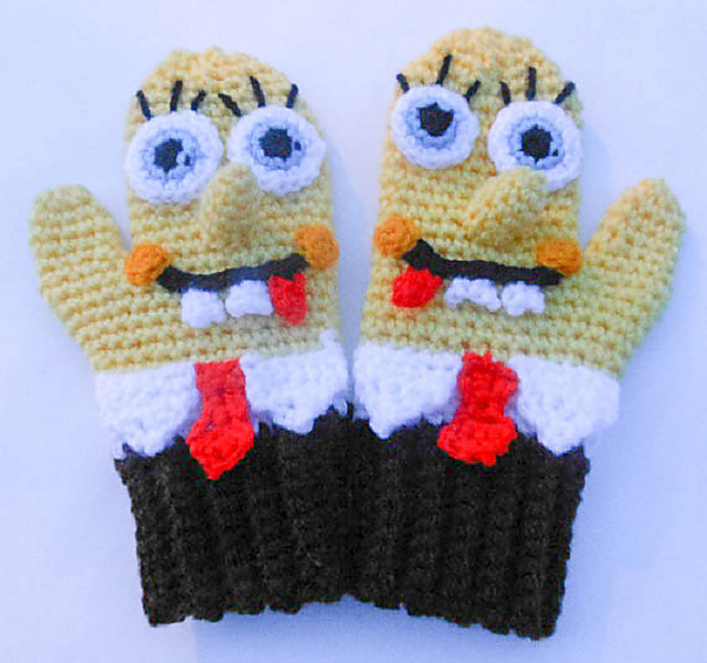 Ravelry: Spongebob Character Mittens pattern by Wistfully Woolen