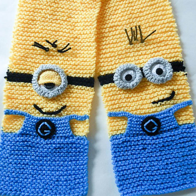 Ravelry: Minion Character Scarf Knitted Version pattern by Wistfully Woolen