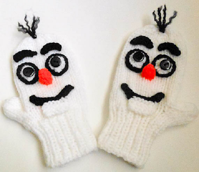 Ravelry: Snowman Mittens knit pattern by Wistfully Woolen