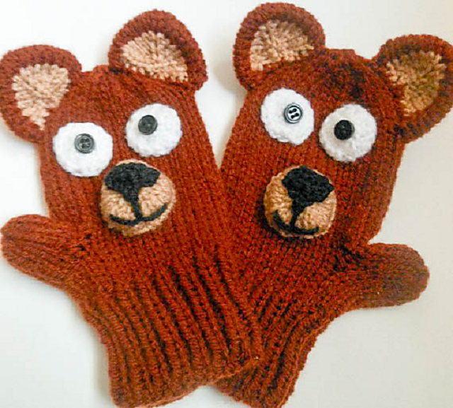Ravelry: Teddy Bear Mittens Knit pattern by Wistfully Woolen