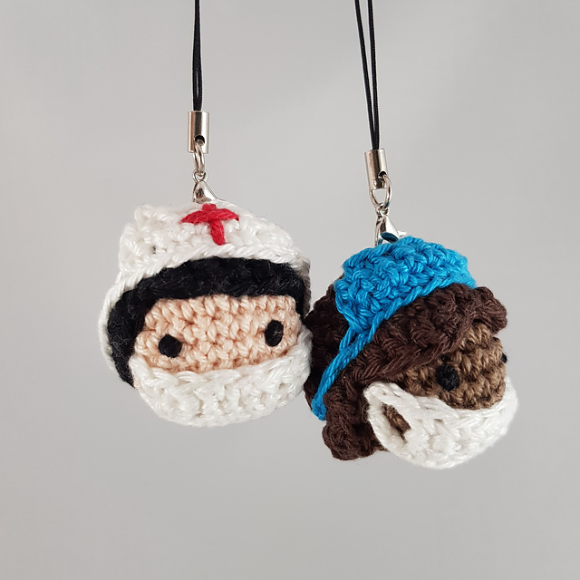 Ravelry: Nurse or Doctor head keychain pattern by WithLoveFeli