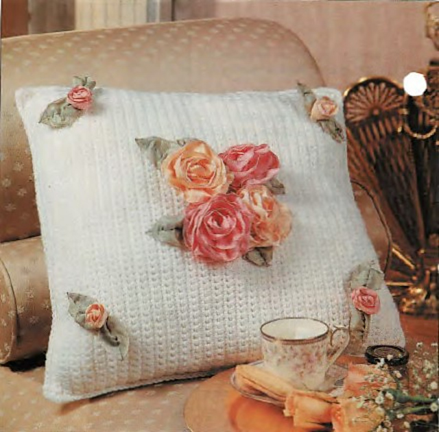 Ravelry: Gathered Rose Pillow pattern by Kathy Wigington