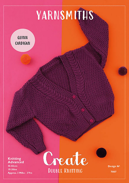 Ravelry: Quinn Cardigan 7007 pattern by Yarnsmiths