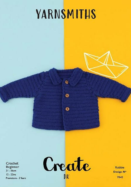 Ravelry: Robbie Jacket with Collar - 7042 pattern by Yarnsmiths