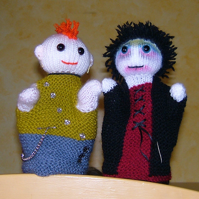 Ravelry: Glove puppets: Goth & Punk pattern by Woolly Thoughts