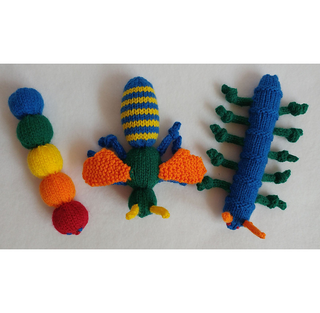 Ravelry: Toy Bugs: Caterpillar, Bee, Decipede pattern by Cheryl Andrews