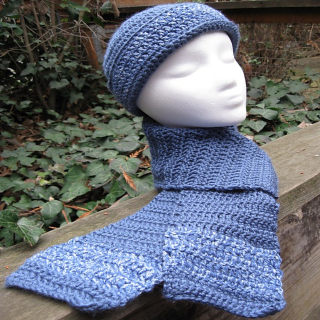 Ravelry: Crocheted Cap & Scarf with Stripes pattern by Barbara Bolitho